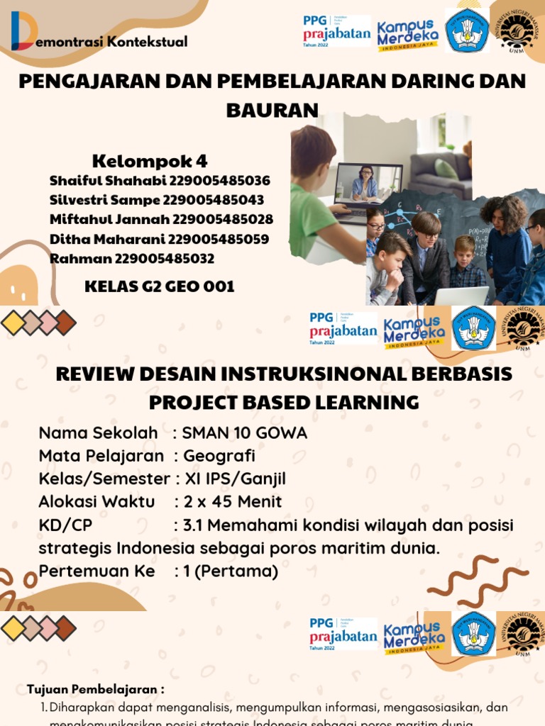 Demonstrasi Kontekstual PBL, PJBL, DL | PDF