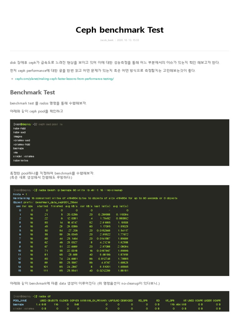 Ceph Benchmark Test | PDF