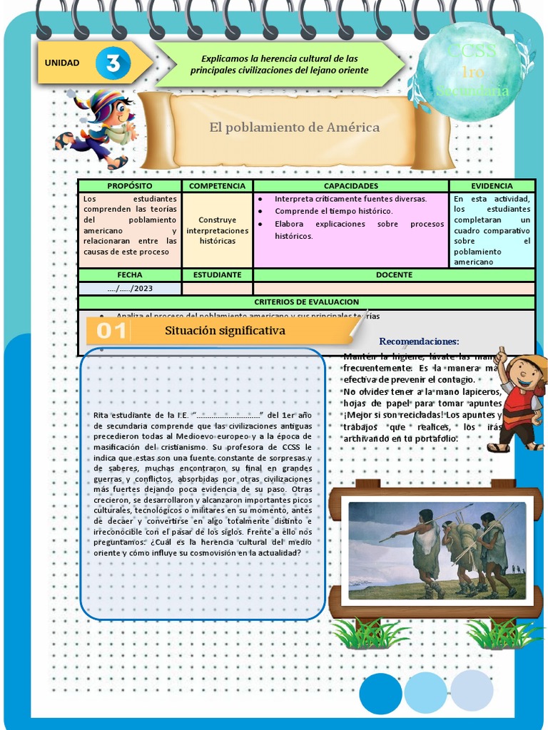 Ficha de Actividad CCSS 1°-Semana 1 | PDF | Cazador recolector