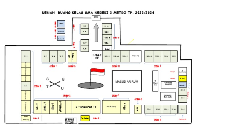 Denah Ruang Kelas Sma N 3 MTR TP 2023 2024 | PDF