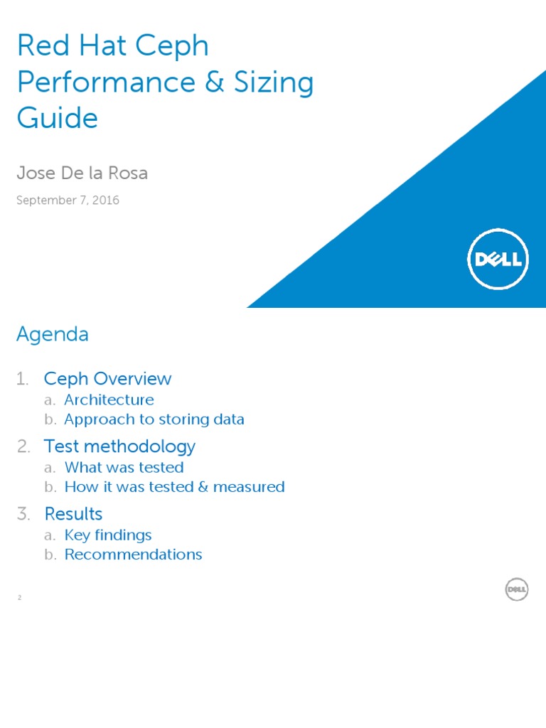 Ceph Performance and Sizing Guide - 160914 | PDF