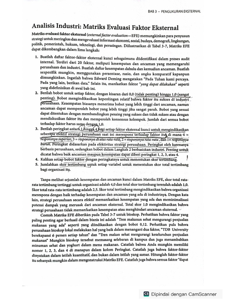 Matriks EFE, IFE, CPM | PDF