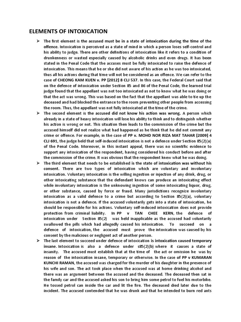 Voluntary Intoxication in IPC Defense | PDF