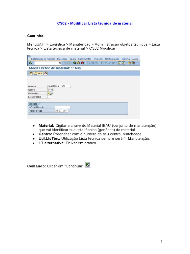 CS02 - Modificar Lista Técnica de Material | PDF