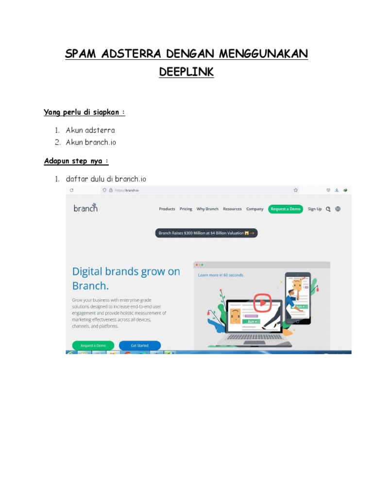 Spam Adsterra Dengan Menggunakan Deeplink | PDF