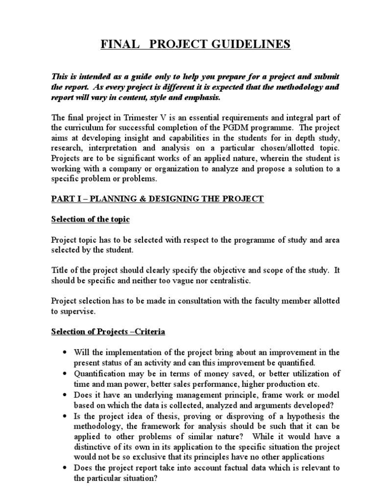 Project Guidelines Final Format | PDF | Data Analysis | Data