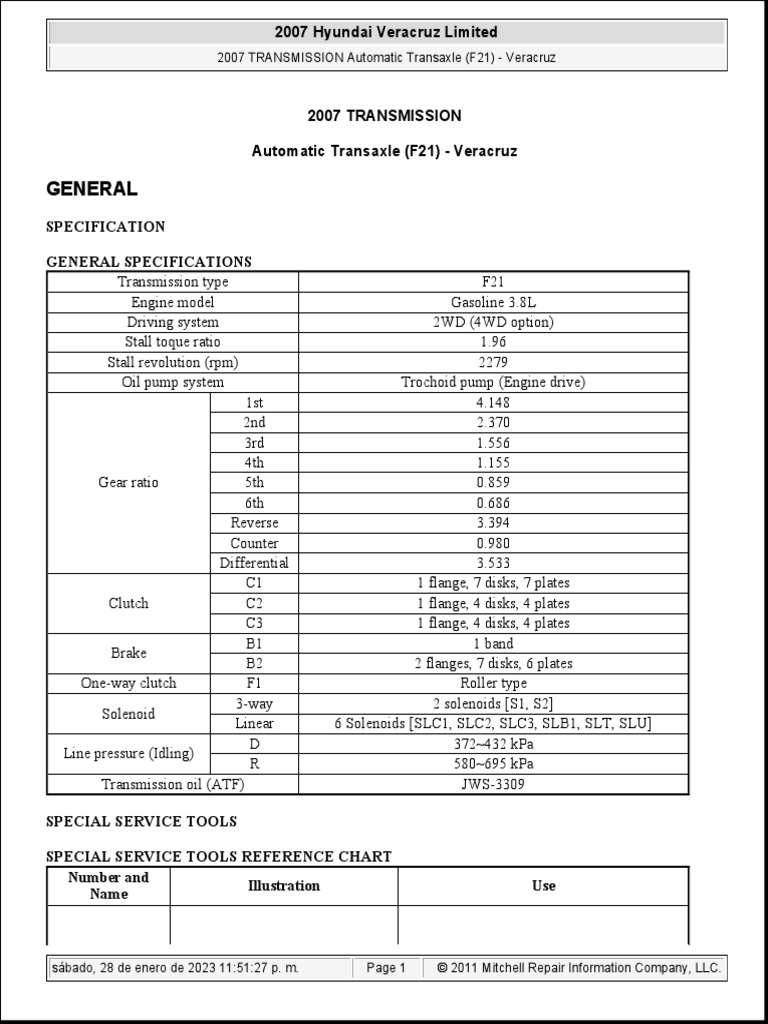 F21 Hyundai Vera Cruz | PDF | Automatic Transmission | Classical Mechanics