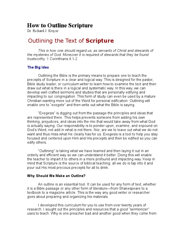 How To Outline Scripture | PDF | Exegesis | Jesus