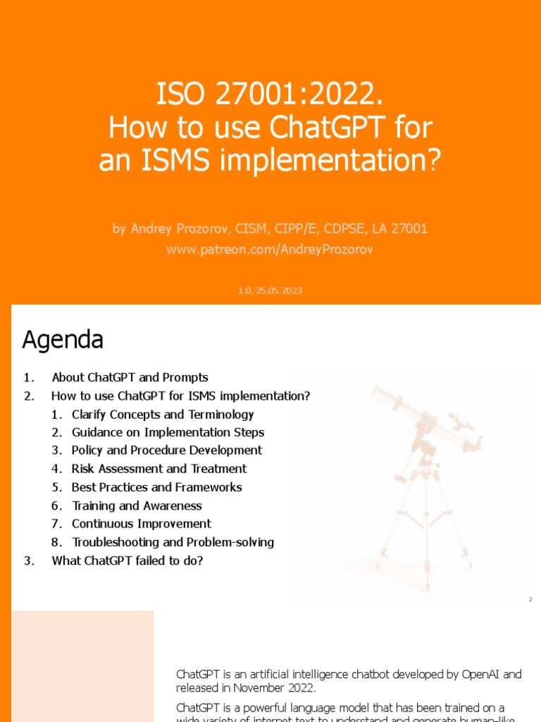 How To Use ChatGPT For An ISMS Implementation | PDF