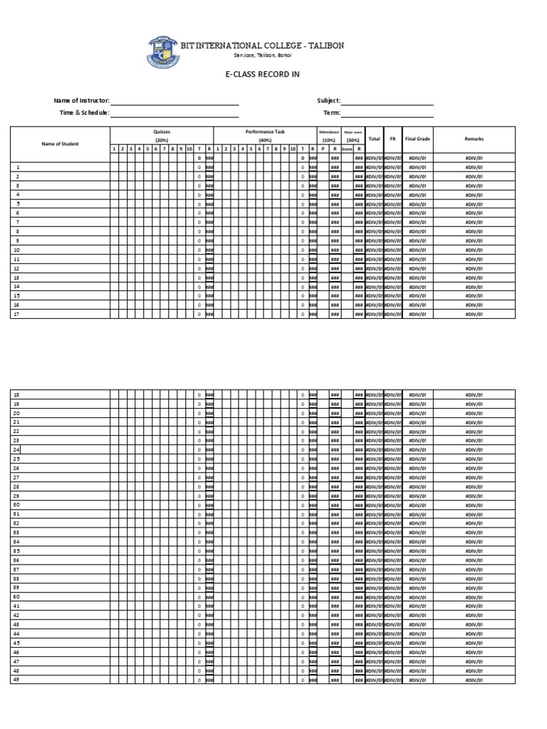 E-Class Record College | PDF