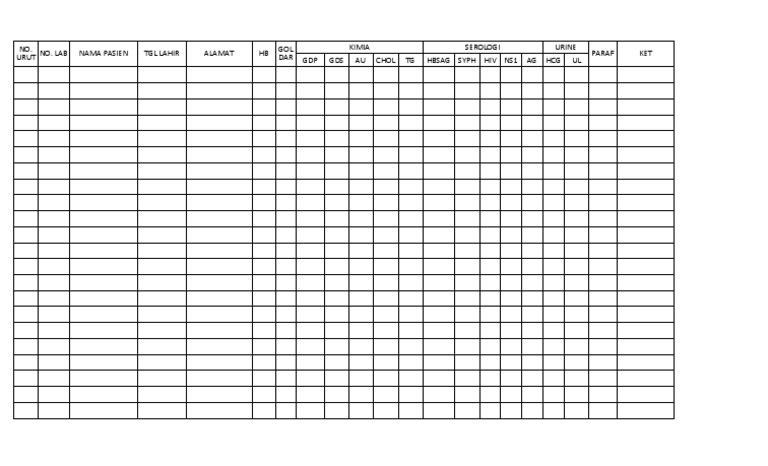 Buku Register Laboratorium | PDF