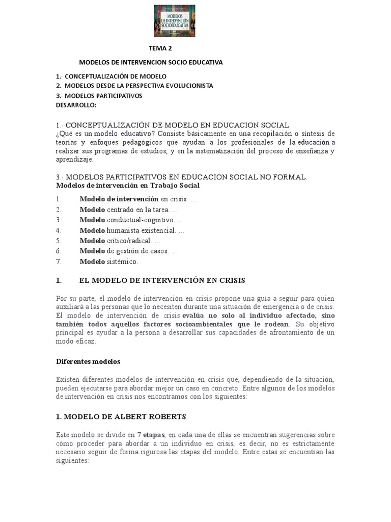 Tema 2 Modelos de Educacion | PDF