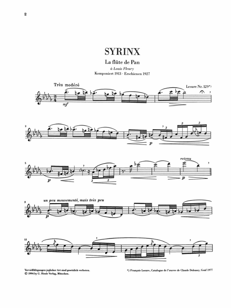 Debussy Syrinx | PDF