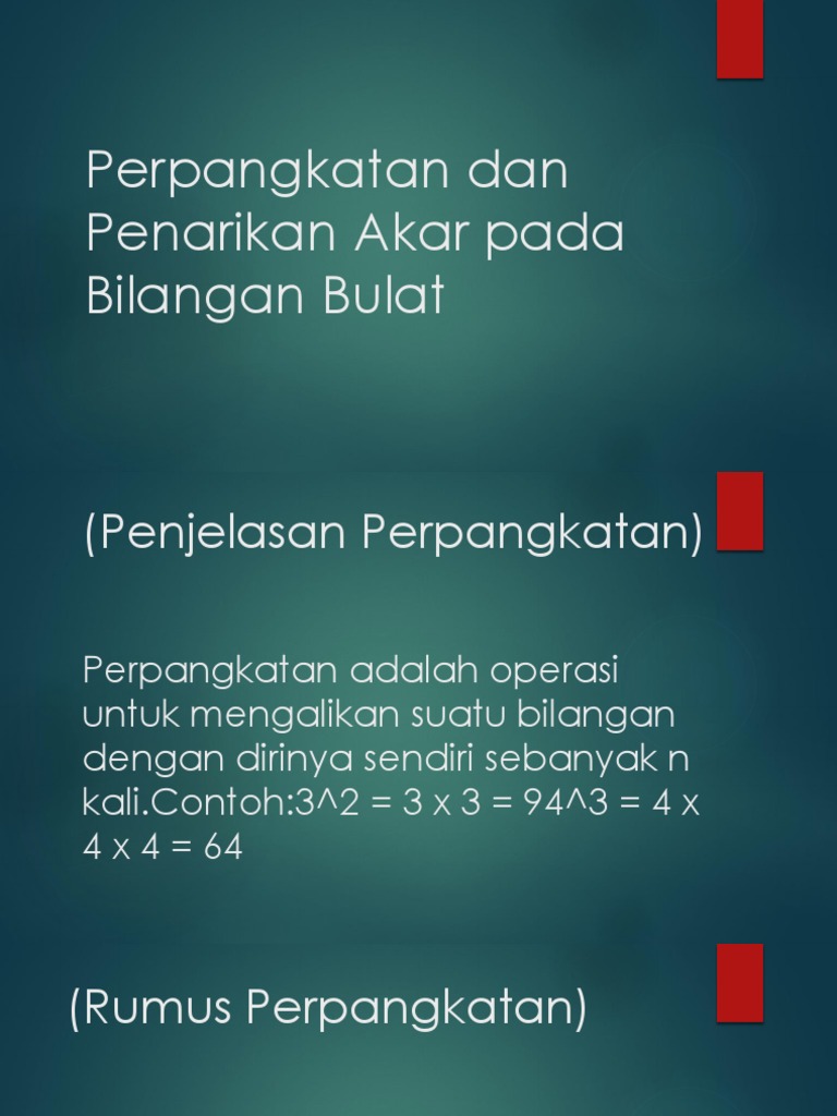 Perpangkatan Dan Penarikan Akar Pada Bilangan Bulat | PDF