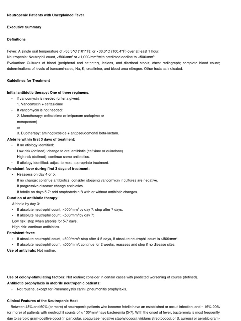 Neutropenic Fever | PDF | Infection | Antimicrobial Resistance