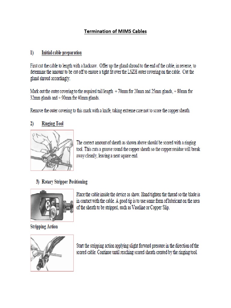 Termination of MIMS Cables | PDF