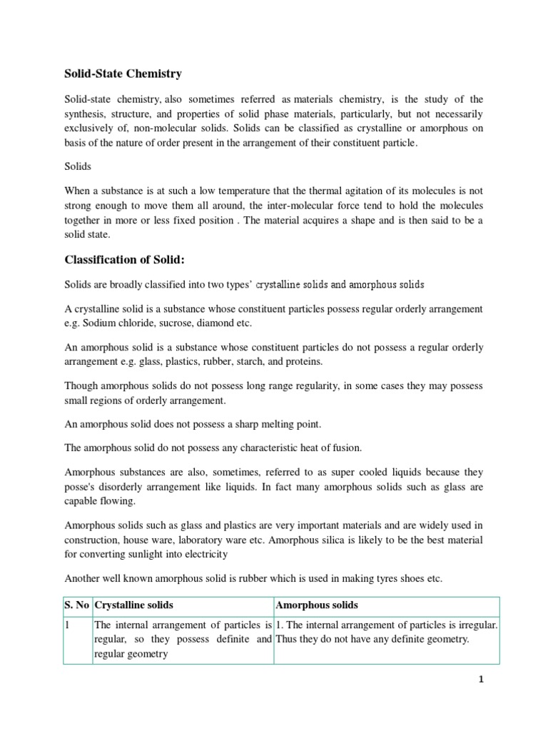 Solid State Notes | PDF | Crystal Structure | Solid