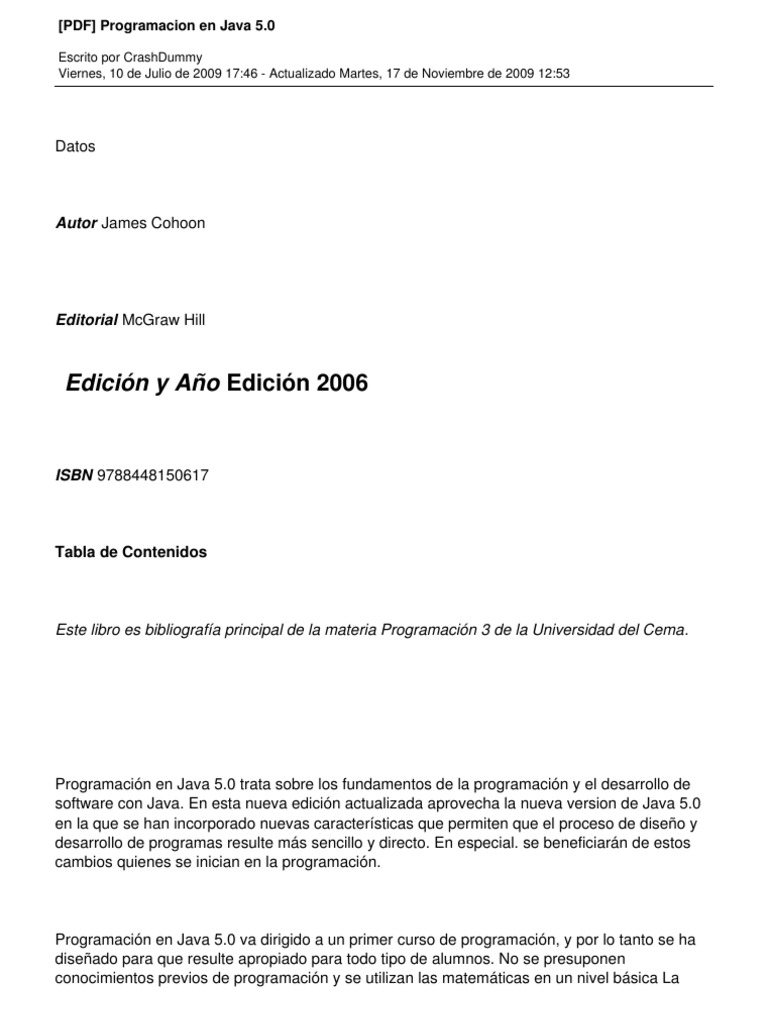 PDF Programacion en Java 50 | PDF | Java (lenguaje de programación ...