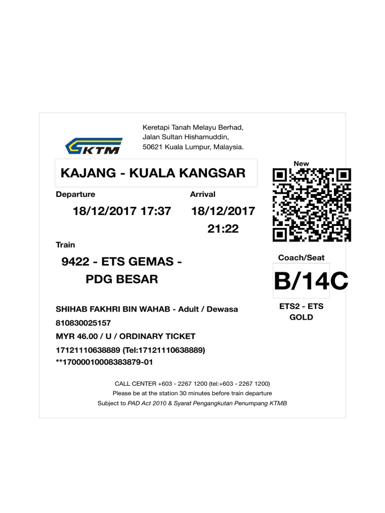 Print Ticket - KTM Berhad | PDF