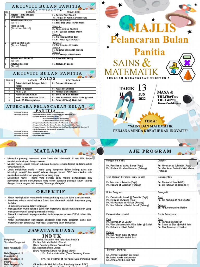 Buku Program Bulan Panitia Sains Dan Matematik 2022 | PDF