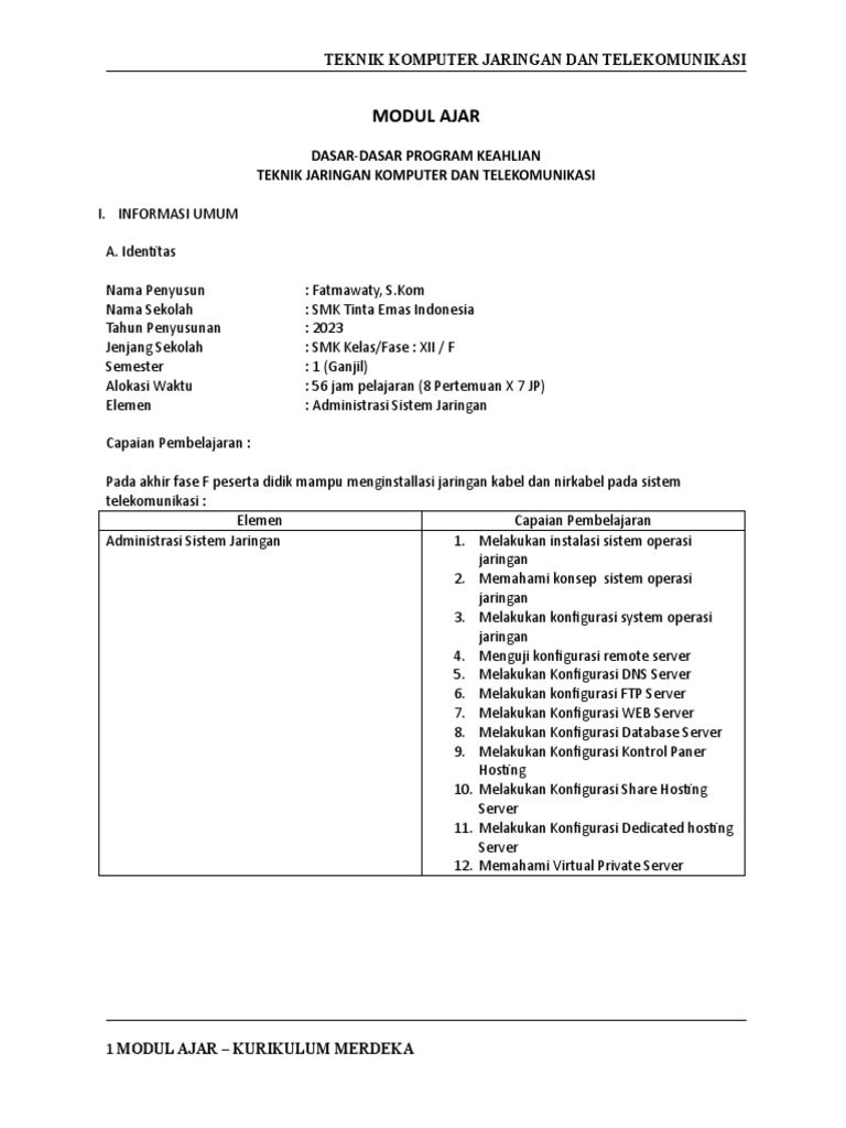 Modul Ajar TLJ | PDF