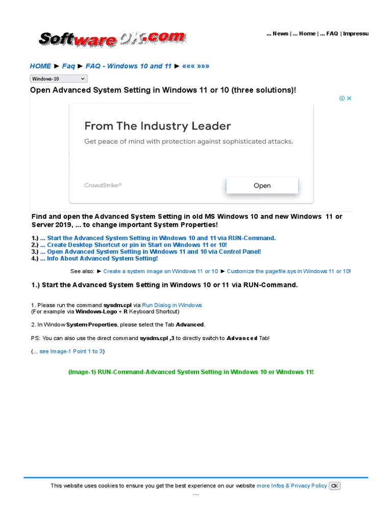 Advanced System Setting Windows 11 | PDF