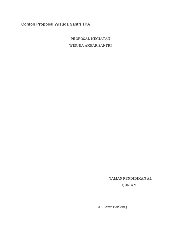 Contoh Proposal Wisuda Santri TPA | PDF