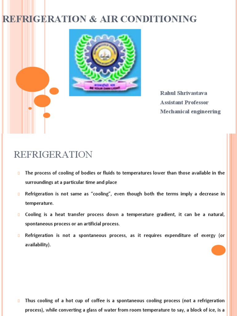 Research Paper On Refrigeration and Air Conditioning | PDF