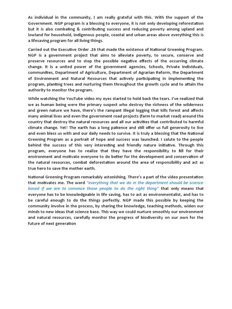 National Greening Program | PDF