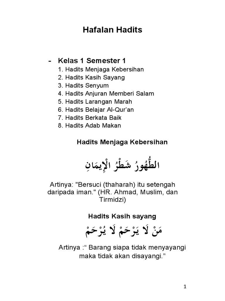 Hafalan Hadits A5 | PDF