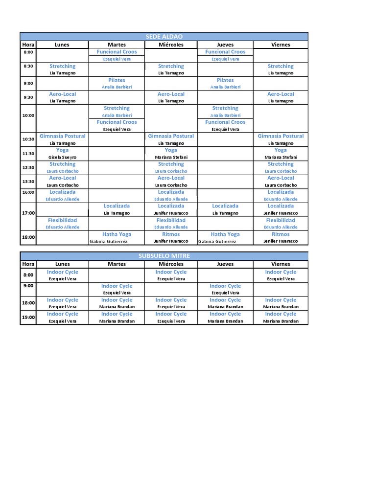 Grilla Gimnasia Societaria | PDF