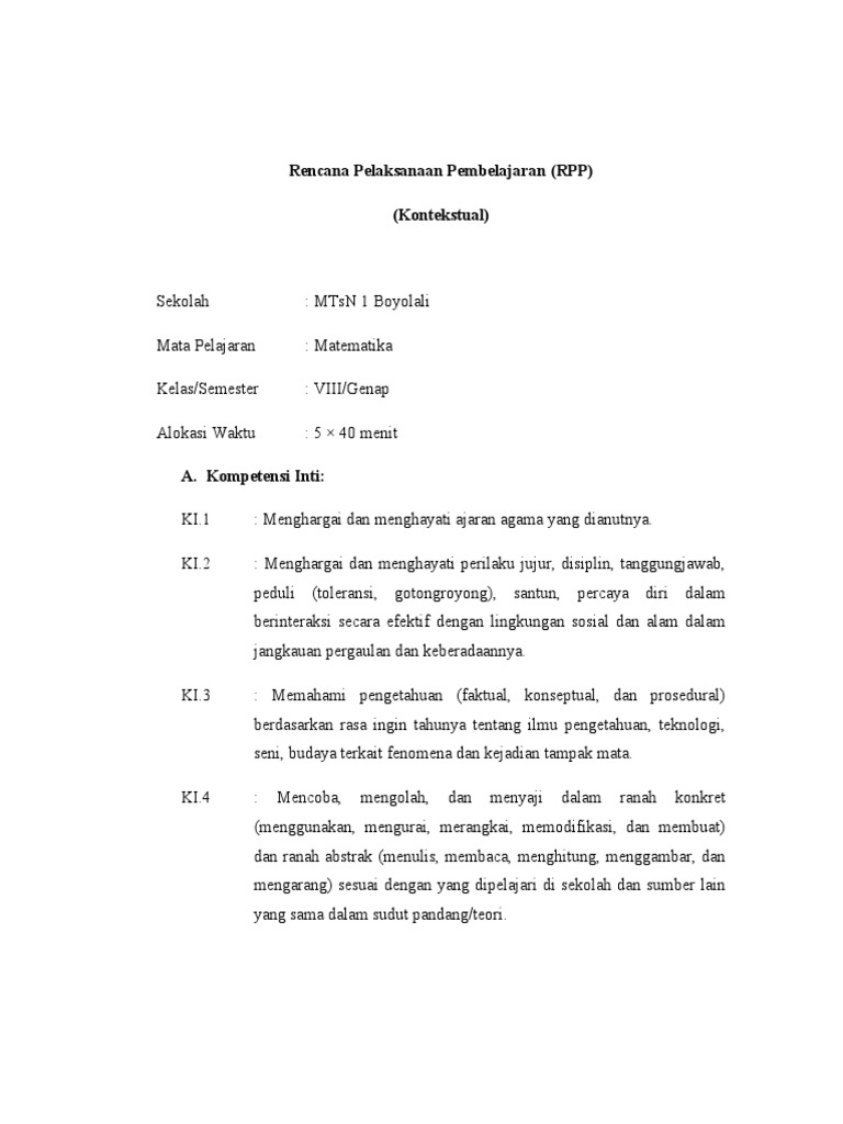 RPP Kontekstual | PDF