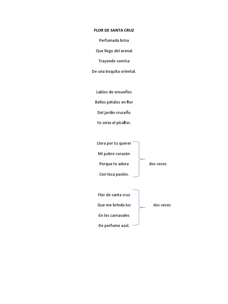 Canto Flor de Santa Cruz | PDF