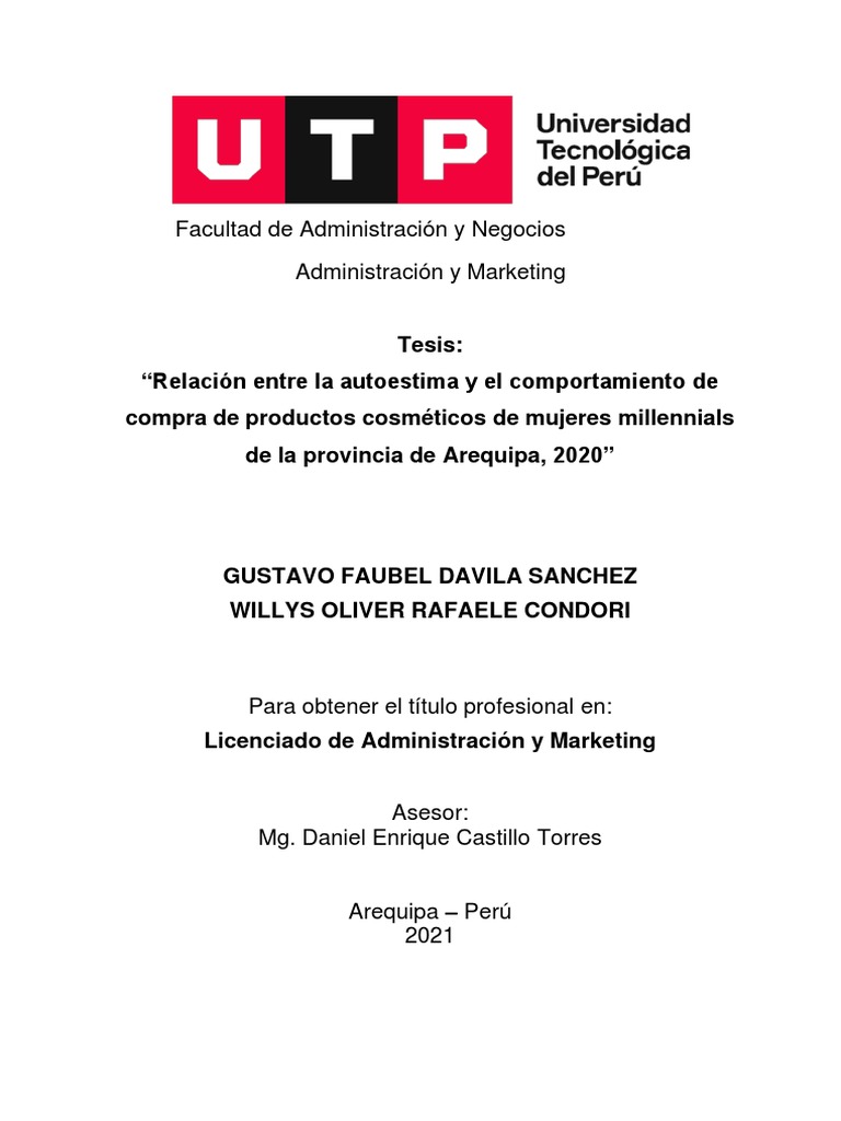 G.Davila W.Rafaele Tesis Titulo Profesional 2021 | PDF