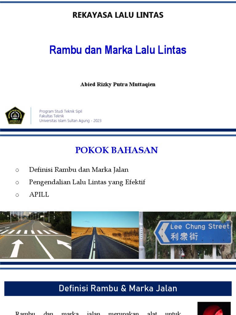 Rambu dan Marka Lalu Lintas Bina Marga | PDF