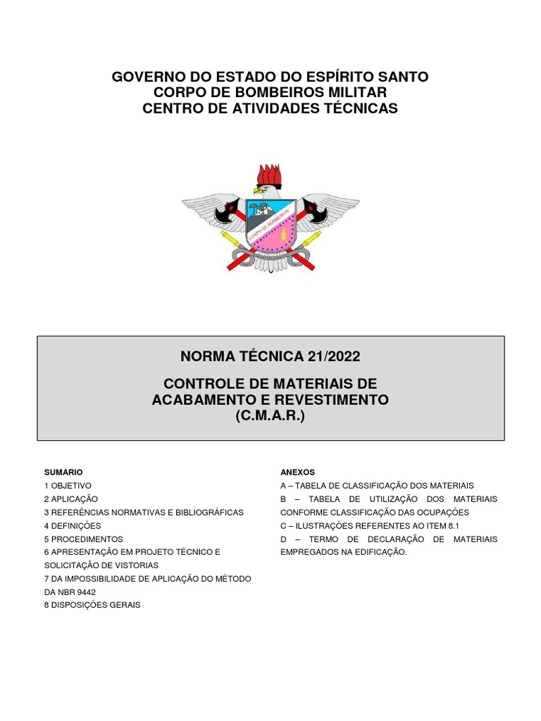 Es Nt 21 2022 Controle De Materiais De Acabamento E Revestimento