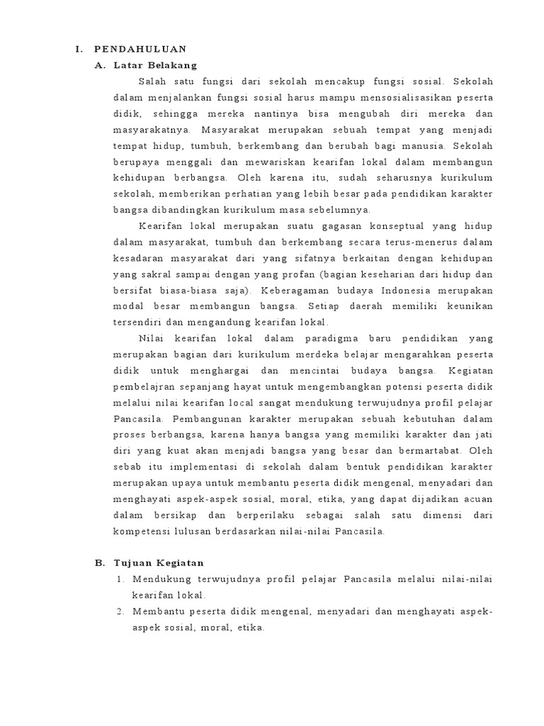 Proposal P5 Kearifan Lokal | PDF