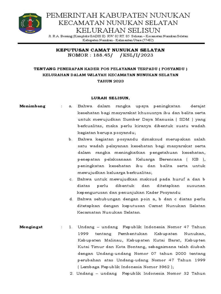 Sk Posyandu 2023 1 11 Pdf