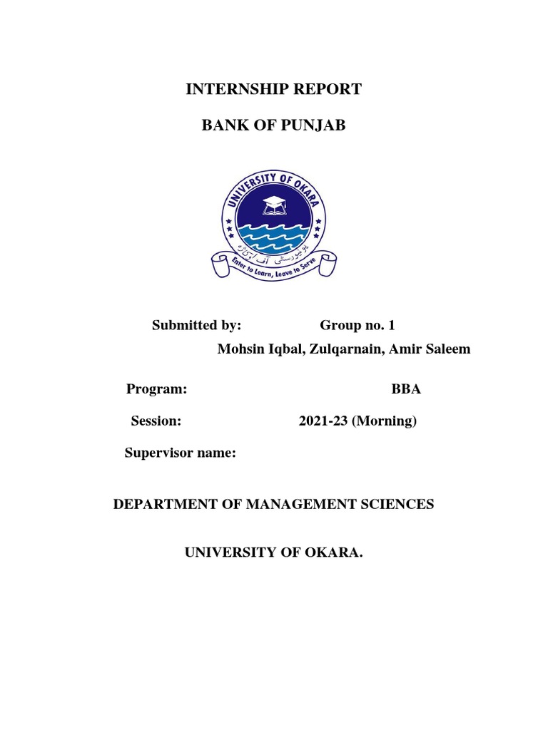 intenship report sample | PDF