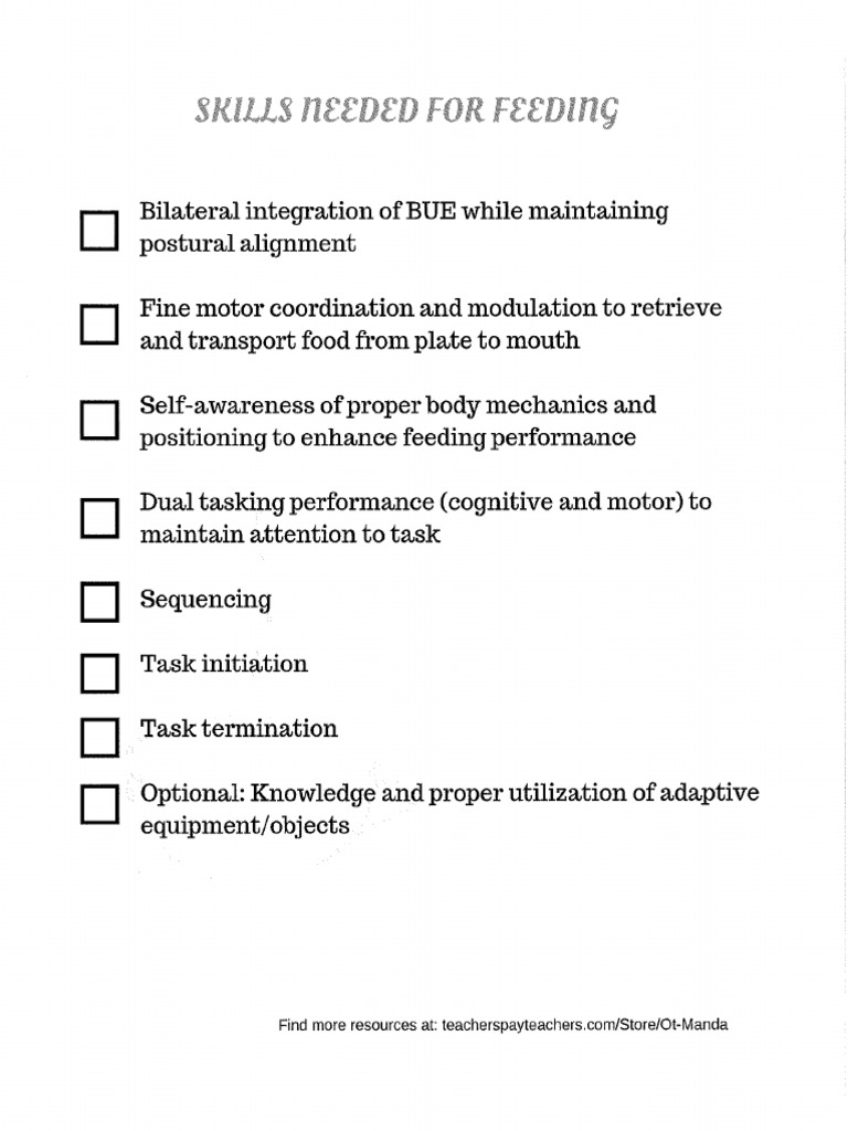 Skills Needed for ADLs | PDF