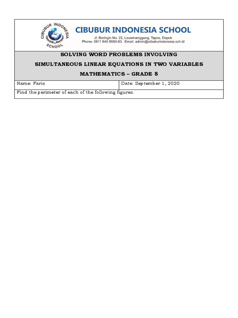 Simultaneous Linear Equations in Two Variables - Practice Questions 4 ...