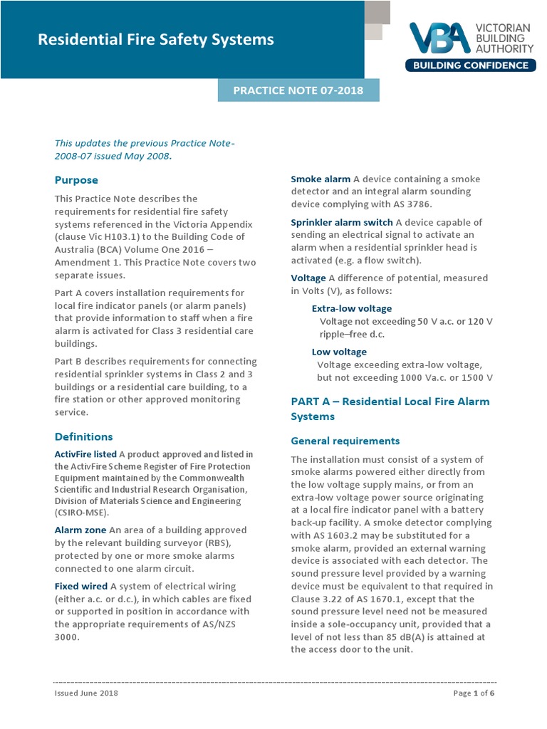 PN 07 Residential Fire Safety Systems | PDF