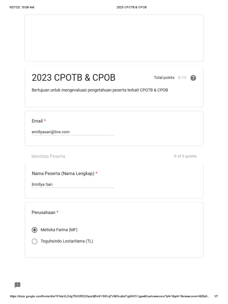 2023 Cpotb & Cpob | PDF