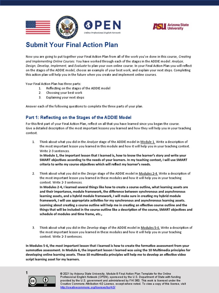Mah Rukh - Final Action Plan | PDF
