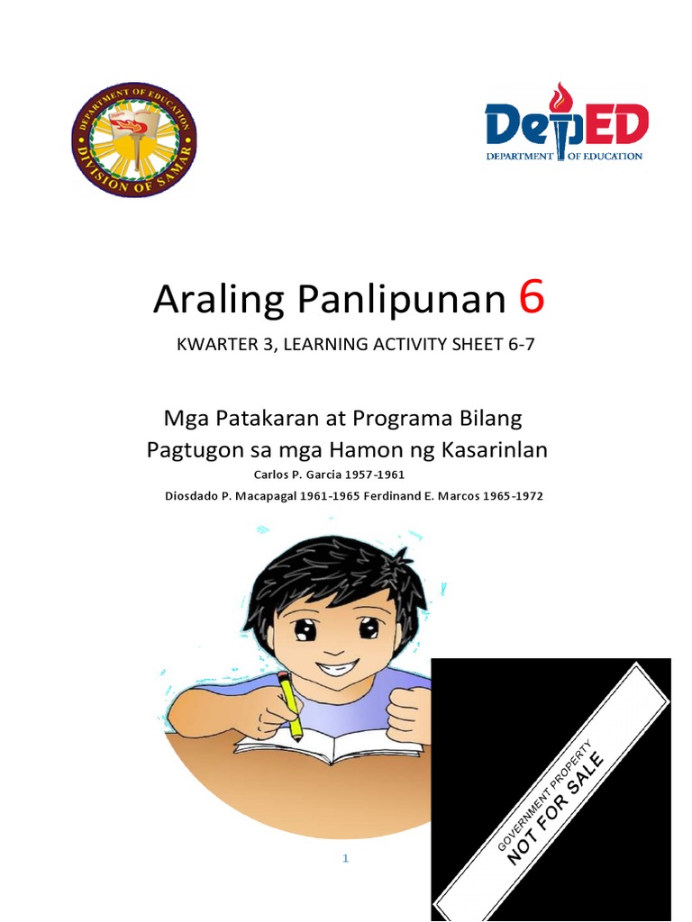 Final AP6 - Q3 - LAS 6-7 - Mga Patakaran at Programa | PDF