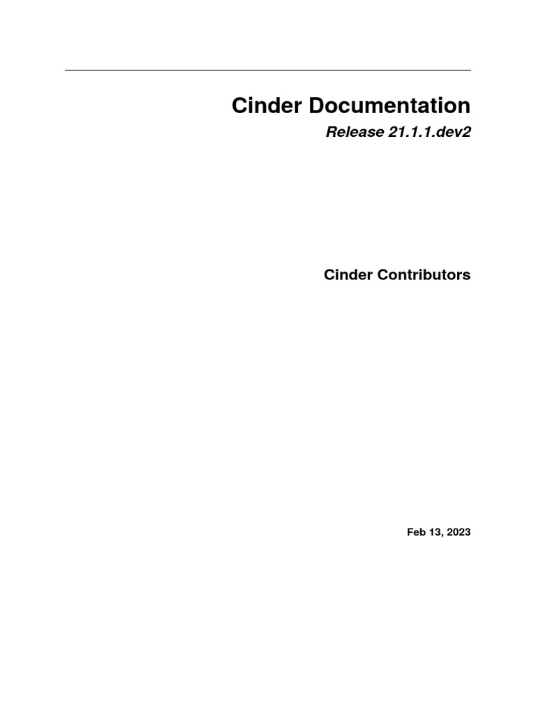 Cinder | PDF