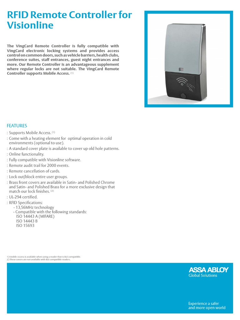 RFID Remote Controller For Vissionline | PDF | Radio Frequency ...