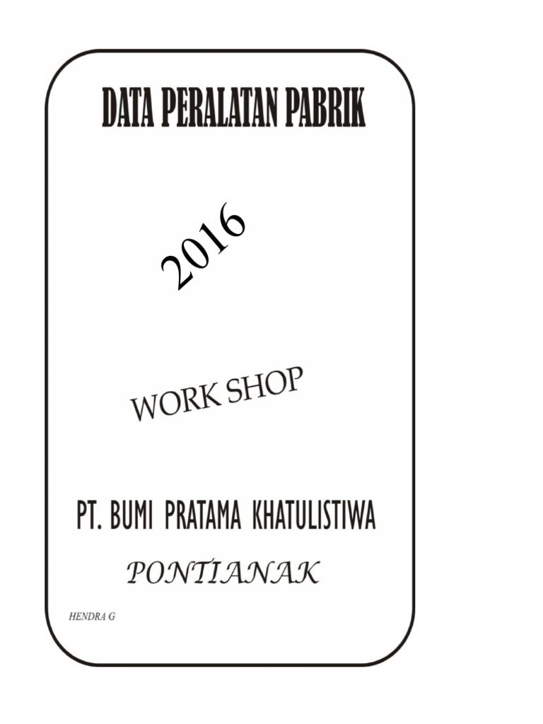 Data Peralatan Pabrik | PDF