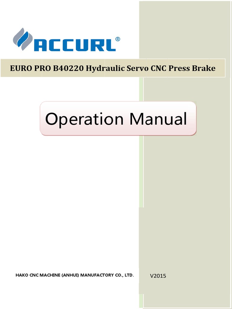 ACCURL EURO PRO B 40220 Operation | PDF