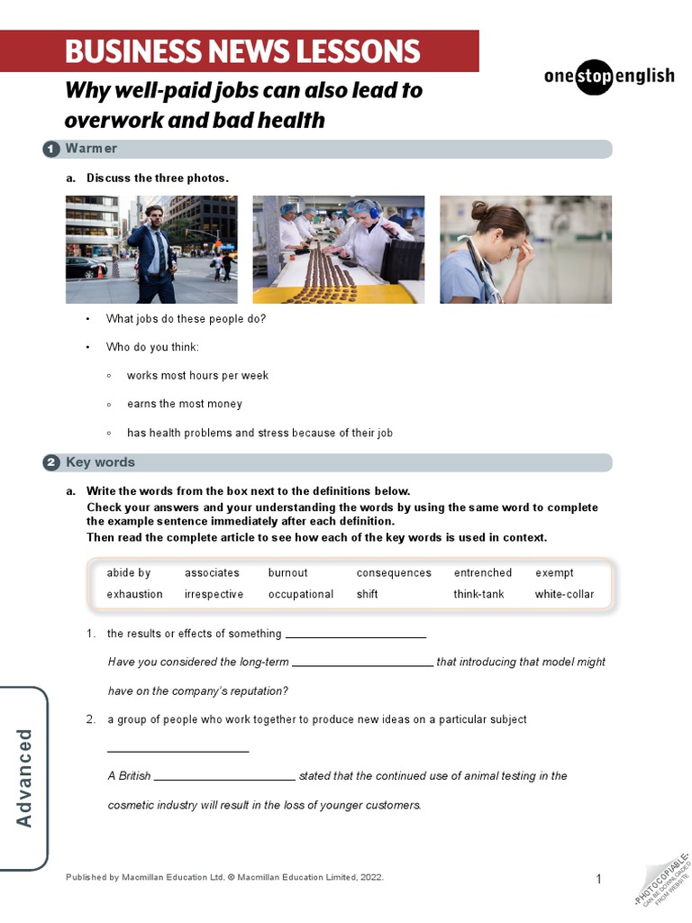Overwork and Health in High-Paid Jobs | PDF | Working Time | Salary
